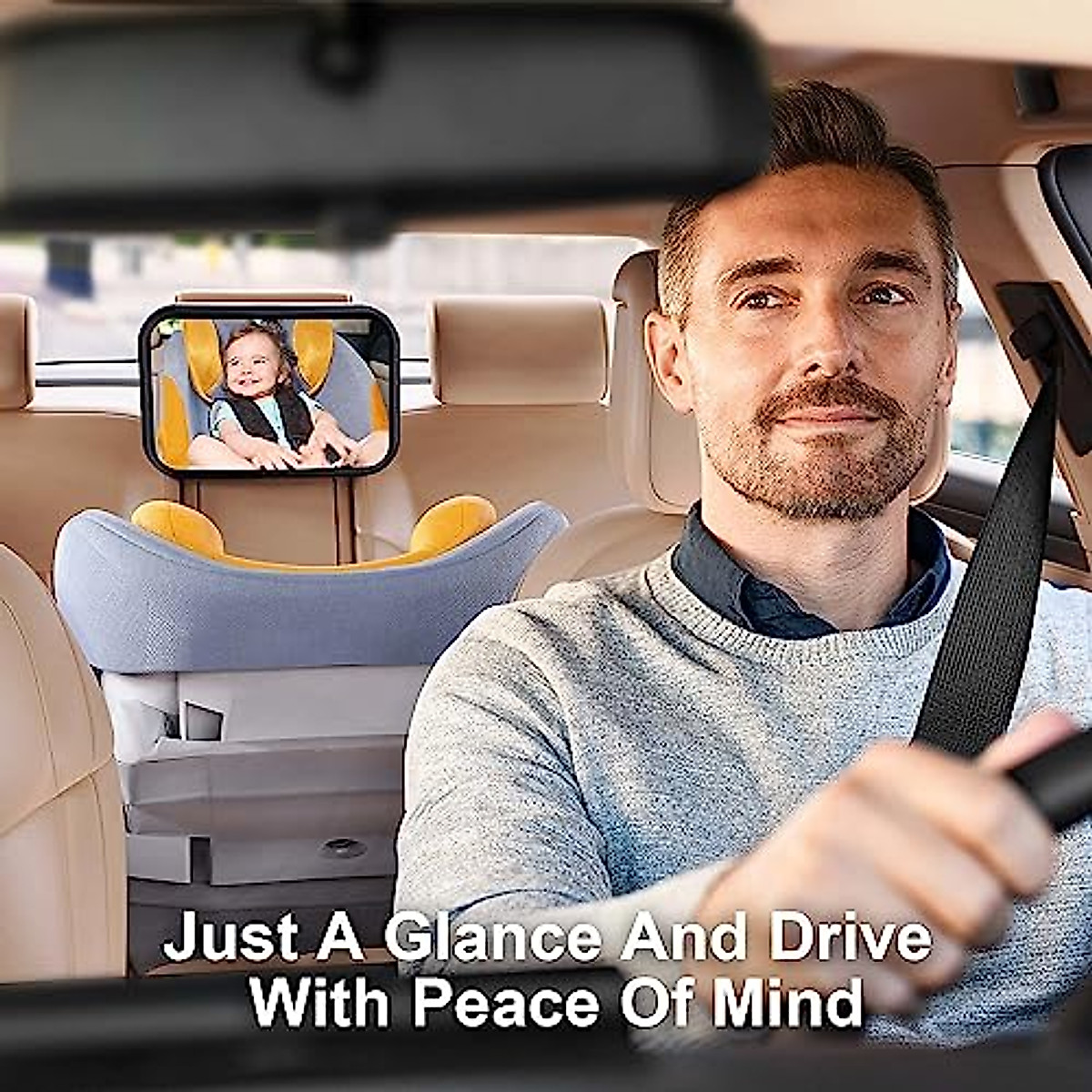 TAZENI Baby Car Mirror Hook Clip Design Safety Car Seat Mirror for Rear Facing Infant with Wide Crystal Clear View Shatterproof Crash Tested and Certified