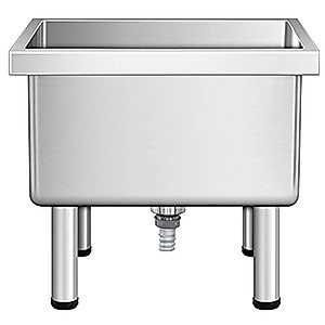 Stainless Steel Commercial Mop Sink Floor-Standing Mop Sink with Drainage Holes And Drainage Pipes, Suitable for Home Hotel Bar