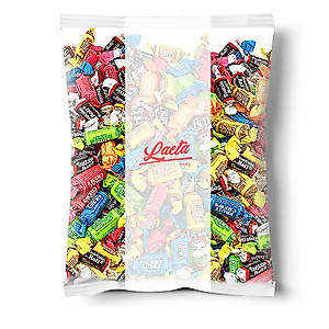 LaetaFood Tootsie Roll Chewy Candy, Assorted Taffies Fruit & Chocolate Flavors (1 Pound Bag)
