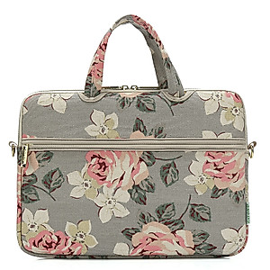 kayond White Rose Patten water resistant Laptop Shoulder Messenger Bag Case Sleeve for 12 Inch 13 Inch Laptop,Laptop Briefcase