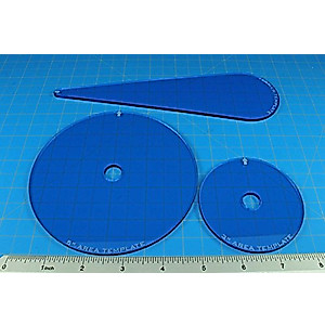 LITKO Template Set | Compatible with Warhammer 40,000, Shadow War: Armageddon | Blast | Flamer | 3 Pack (Fluorescent Blue)