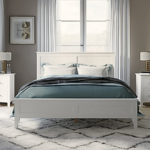 P PURLOVE Full Size Bed Frame,Modern Solid Wood Full Size Platform Bed Frame,No Box Spring Needed,Gray