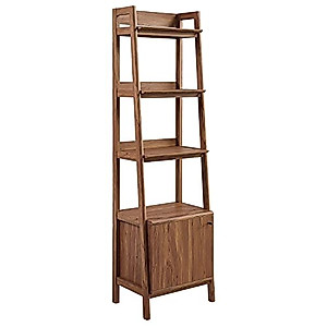 Modway 21" Bookshelf Display Case in Walnut