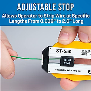 Jonard Tools ST-550 ABS Adjustable Precision Wire Stripper, 18-28 AWG
