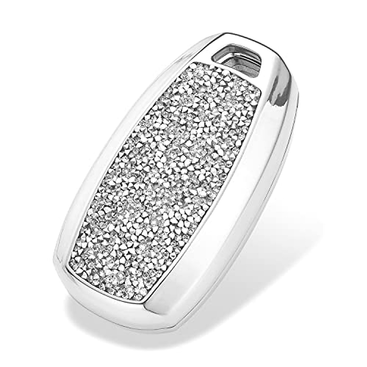 Royalfox(TM) 3 4 5 Buttons 3D Bling Diamond Crystals Smart Remote Key Fob case Cover for Hyundai i30 Azera ix35 Elantra Accent Santa Fe IG Grandeur,2017-2022 Hyundai Palisade (Silver)