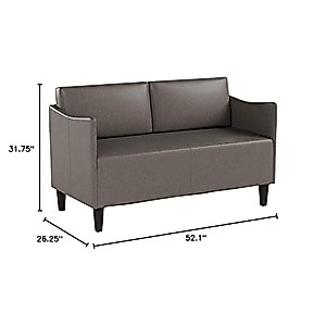 Christopher Knight Home Nyx Leather Loveseat, Grey