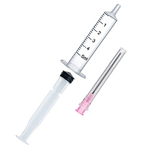 6PCS 5ML/CC Ink Filling Plastic Syringe Set with Blunt Stainless Needle Tip for Fountain Pen, Printer