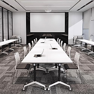 DRemdo 4/8 Person Conference Tables Meeting Tables Seminar Tables Compact Space Maximum ，Office Reception Square Table- Coffee Table Space-Saving Conference Table Dining Table for Business Meetings Ro