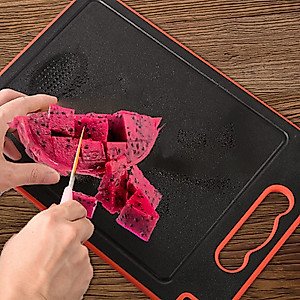 LIZHOUMIL Defrosting Tray for Frozen Meat 4-in-1 Cutting Board with Defrosting Tray Knife Sharpener, and Garlic Press Board Double-Sided Frost Away Plate Chopping Board Kitchen Gadget