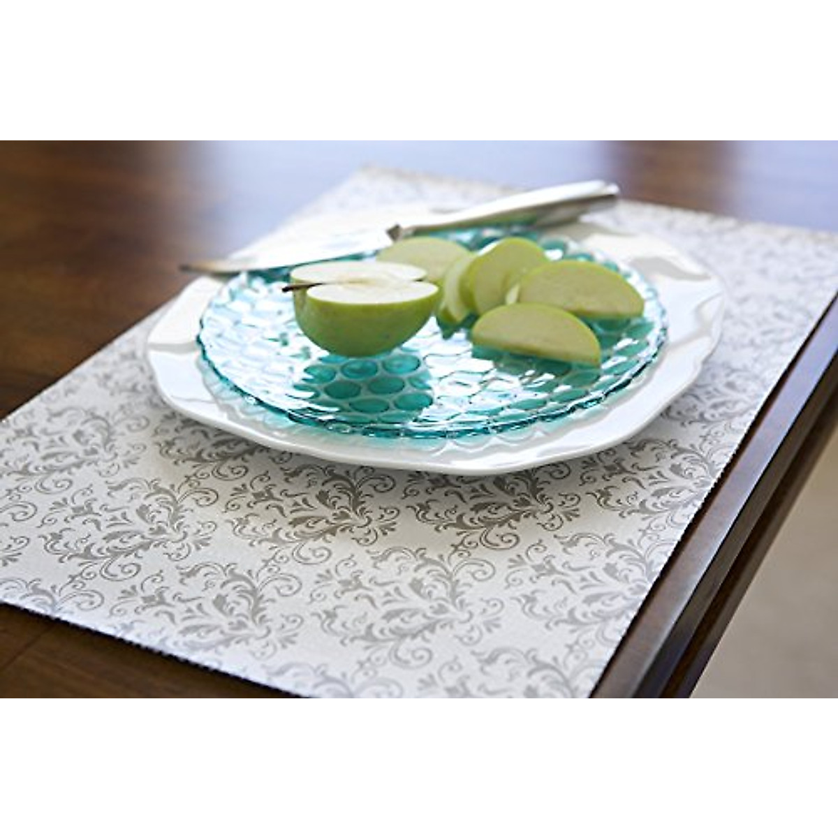 Duck Smooth Top EasyLiner, 20-inch x 6 Feet, Grey Damask