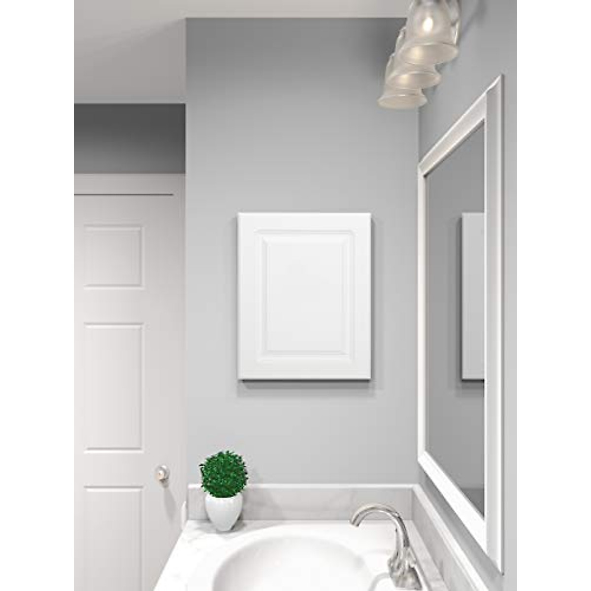 American Pride Recess-Mount Raised Panel Door Medicine Cabinet, 16" x 20", Steel Body, White