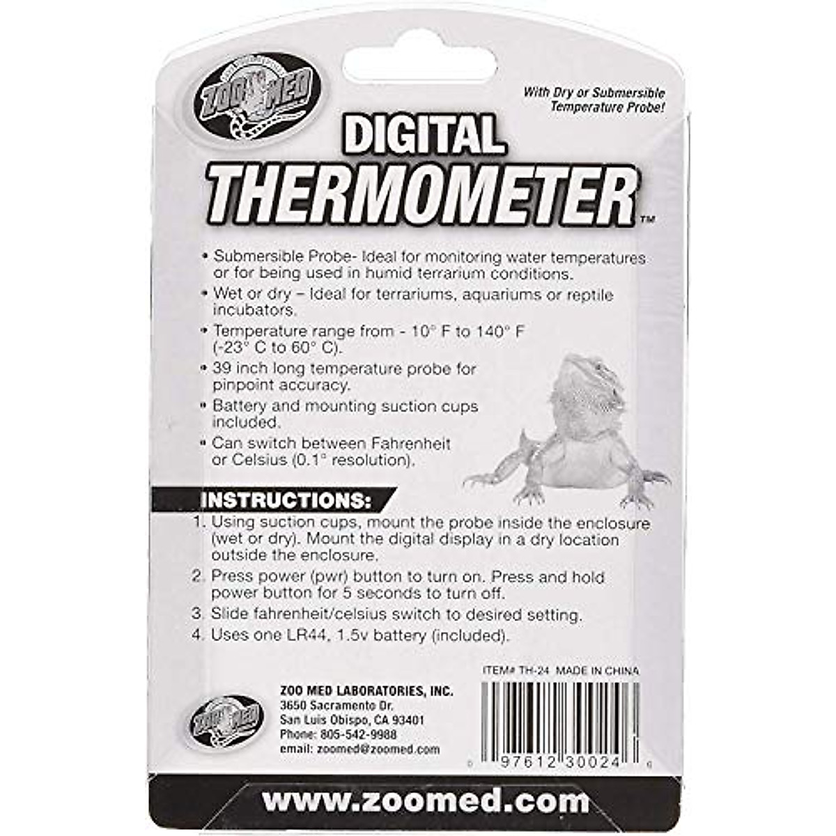 Zoo Med Digital Terrarium Thermometer Digital Terrarium Thermometer - Pack of 4