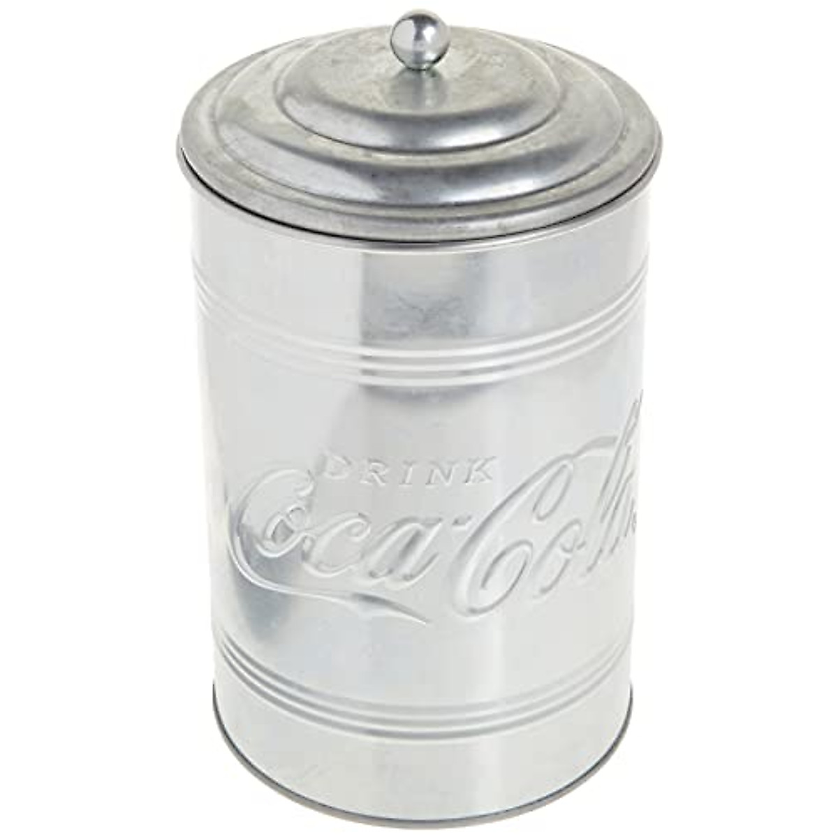 Tablecraft Galvanized Storage Canister with Lid, 5.5" x 9.25" (88 oz), Silver