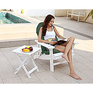 COSNUOSA Rocking Chair Cushion High Back Adirondack Chair Cushion Waterproof Patio Cushions for Outdoor Furniture Dark Green