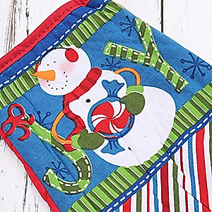 OUNONA Christmas Snowman Oven Mitts Heat Resistant Set of 3