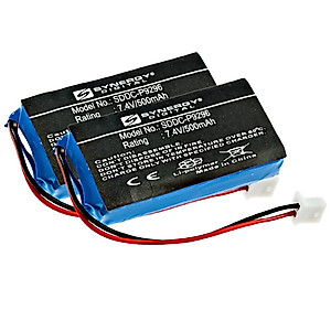 Synergy Digital Dog Collar Batteries, Compatible with AE Energy AE562438P6H Dog Collar Battery, (Li-Pol, 7.4V, 500 mAh), Combo-Pack Includes: 2 x SDDC-P9296 Batteries