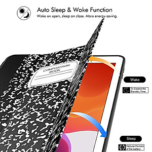 Soke for iPad 10.2 Case with Pencil Holder for iPad 9th Generation 2021/8th Gen 2020/7th Gen 2019-Premium Shockproof Case with Soft TPU Back Cover & Auto Sleep/Wake for iPad 10.2 Inch,Book Black