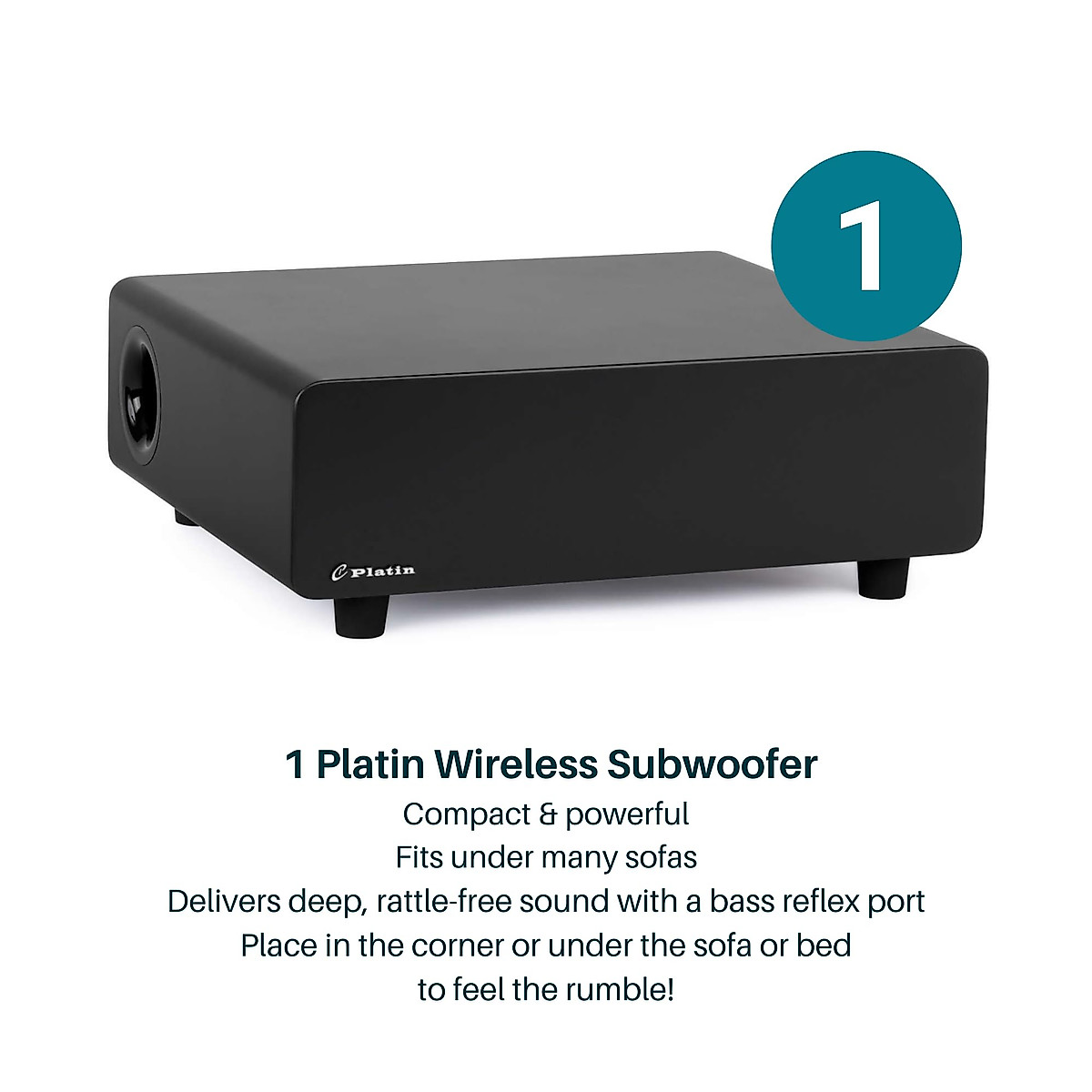 Platin Milan 5.1 Surround Sound Speaker System - Wireless Home Theater System for Smart TVs - WiSA Certified - with WiSA SoundSend Transmitter Included
