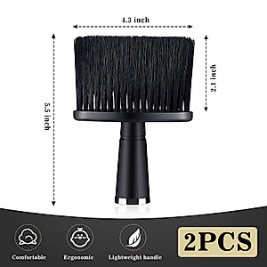 2 Pcs Black Soft Brushes - Neck Duster for Hair Styling, Cutting and Face Cleaning for Barbers and Home Use