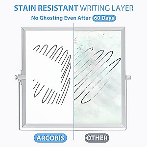 Small WhiteBoard with Stand 10" X 10", ARCOBIS Magnetic Double-Sided Dry Erase White Board Easel for Desk Students Kids Home Office