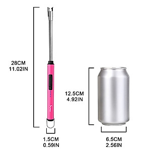 SUPRUS Fluorescent Lighter Glows in The Dark 360°Flexible Neck USB Rechargeable Windproof Triple Safety for Candle Cooking BBQ in Party (Pink)