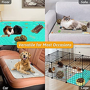 BNOSDM 3 Pcs Guinea Pig Cage Liners Washable Hamster Fleece Bedding Anti-Slip Reusable Bunny Pee Pads Super Absorbent Mats for Small Animals Rabbits Chinchilla Hedgehog