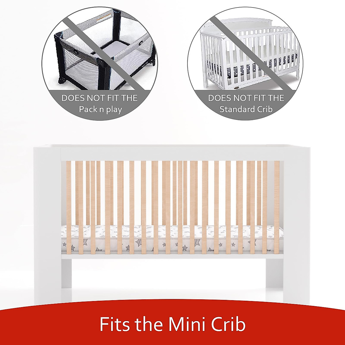 Mini Crib Mattress Pad, Premium Memory Foam Mini Crib Mattress Pad 38" x 24" with Soft Removable Cover, Fits for Dream On Me, Davinci & Delta Children Mini Crib