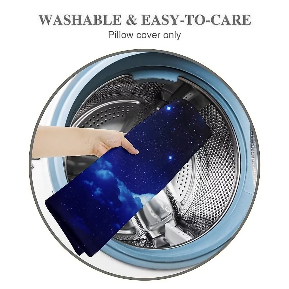 Blue Body Pillow Cover Dark Night Cloud Star Sky Moon Nebula Galaxy Stars Cushion Case Decorative Soft Farmhouse Long Pillowcase with Zipper Rectangle Pillow Cases for Bed,Couch,Home Gift 20"x54"