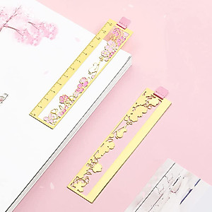 1 Pcs Oriental Classical Aesthetics Metal Scale Bookmark Ruler Art Bookmark for Students Reading Thanksgiving Christmas Birthday Gifts, Women and Girl Readers