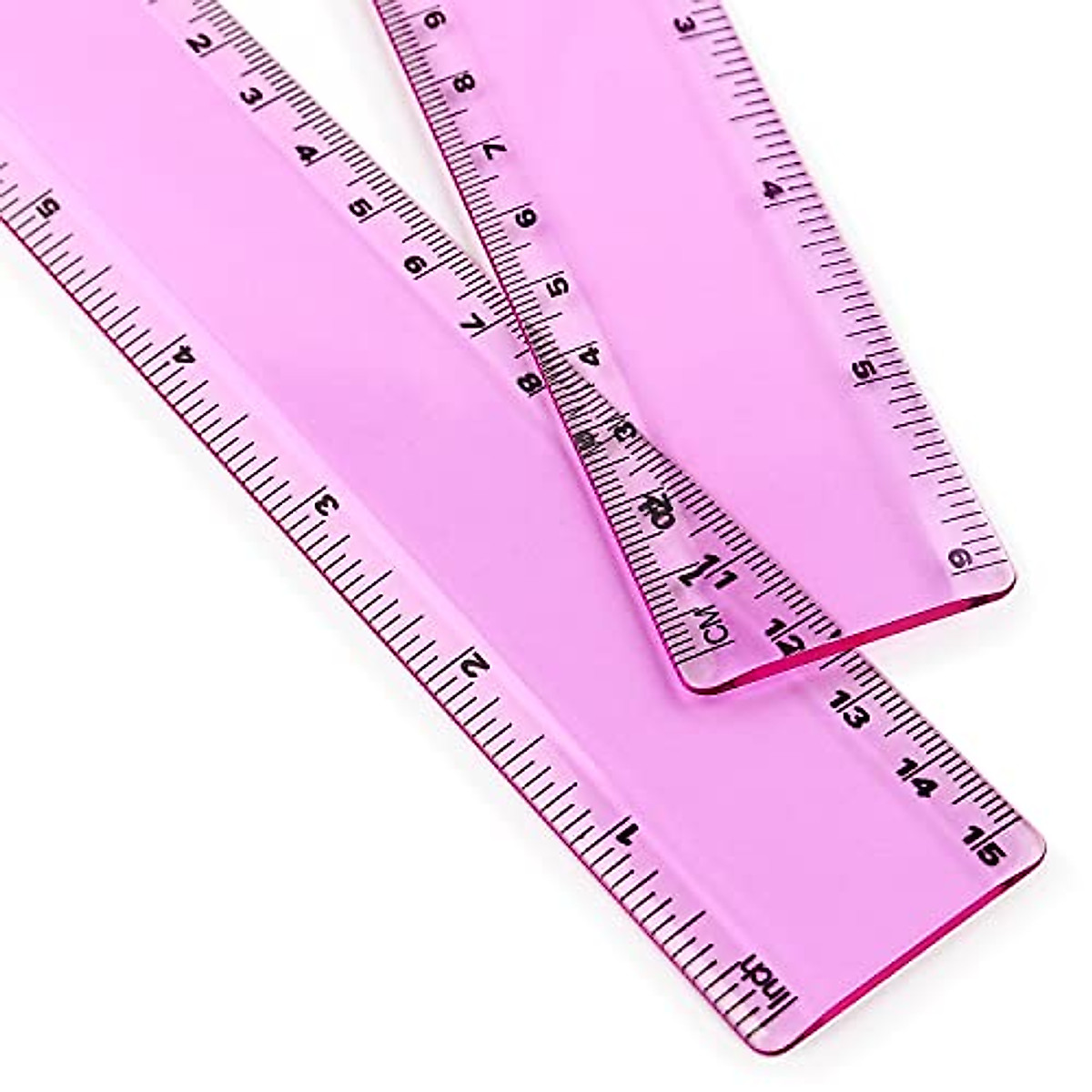 ZZTX Color Plastic Ruler Straight Ruler Measuring Tool 6 Inch Ruler Set Rulers Bulk 3 Pack