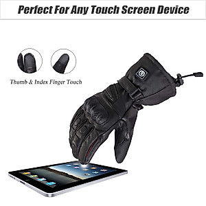 day wolf Heated Motorcycle Gloves Waterproof 7.4V 2200MAH Electric Rechargeable Battery Gloves for Winter Biking Skiing Cycling Hunting Fishing Ski Snow Men Women (M)