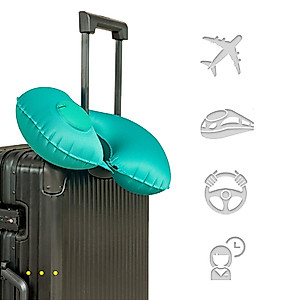 CHENGNAN Inflatable Travel Neck Pillow Lightweight Travel Pillow- Portable U Shape Neck Support Cushion for Camping, Hiking, Office Nap, Home, Car, Train and Bus