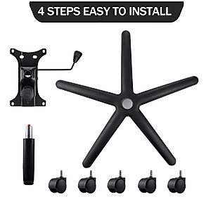 Topdeep 28" Swivel Chair Base Replacement, Office Chair Base, 350 Pounds Heavy Duty Gaming Chair Replacement Base with Bottom Plate Stand Cylinder and Casters