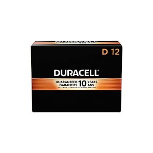 Duracell Coppertop D Alkaline Batteries, 12/Pack (MN1300)