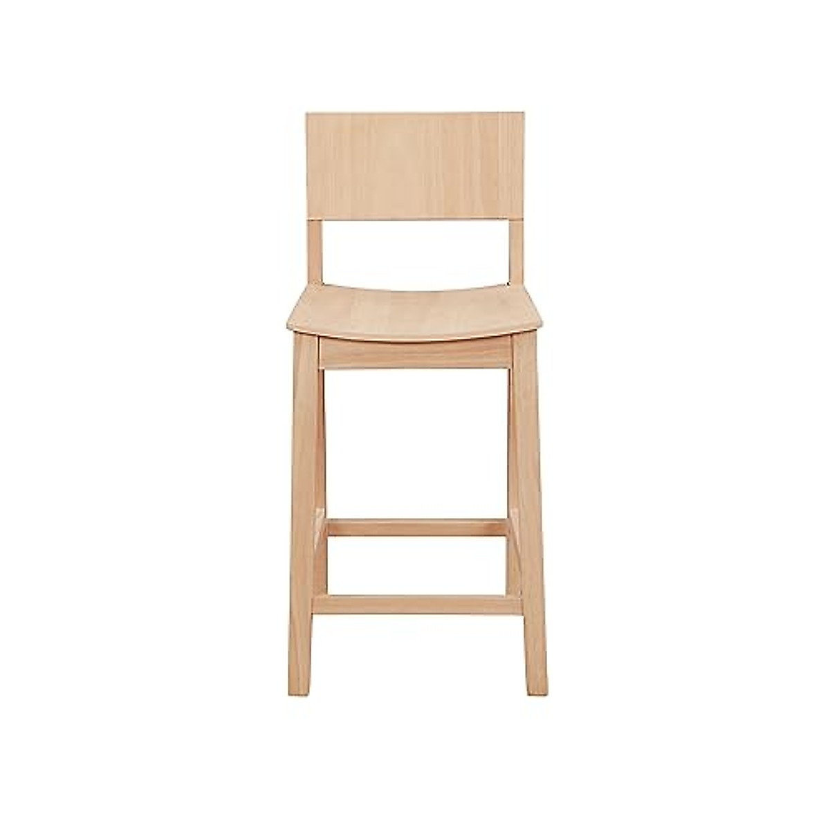 Linon Unfinished Benton Solid Rubberwood MidCentury Stool Set of 2, Counter Height