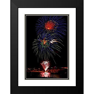 ArtDirect Colorado, Frisco Fireworks Display on July 4th XI 13x18 Black Modern Wood Framed with Double Matting Museum Art Print by Lord, Fred