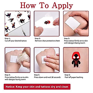 8 Sheets Miles Temporary Tattoos for Kids, Morales Birthday Party Decorations Party Favors for Kids Party Supplies