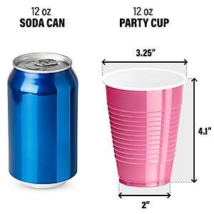 DecorRack Light Pink Plastic Cups, 12 oz Disposable Cups, Reusable Party Supplies (40 Count)