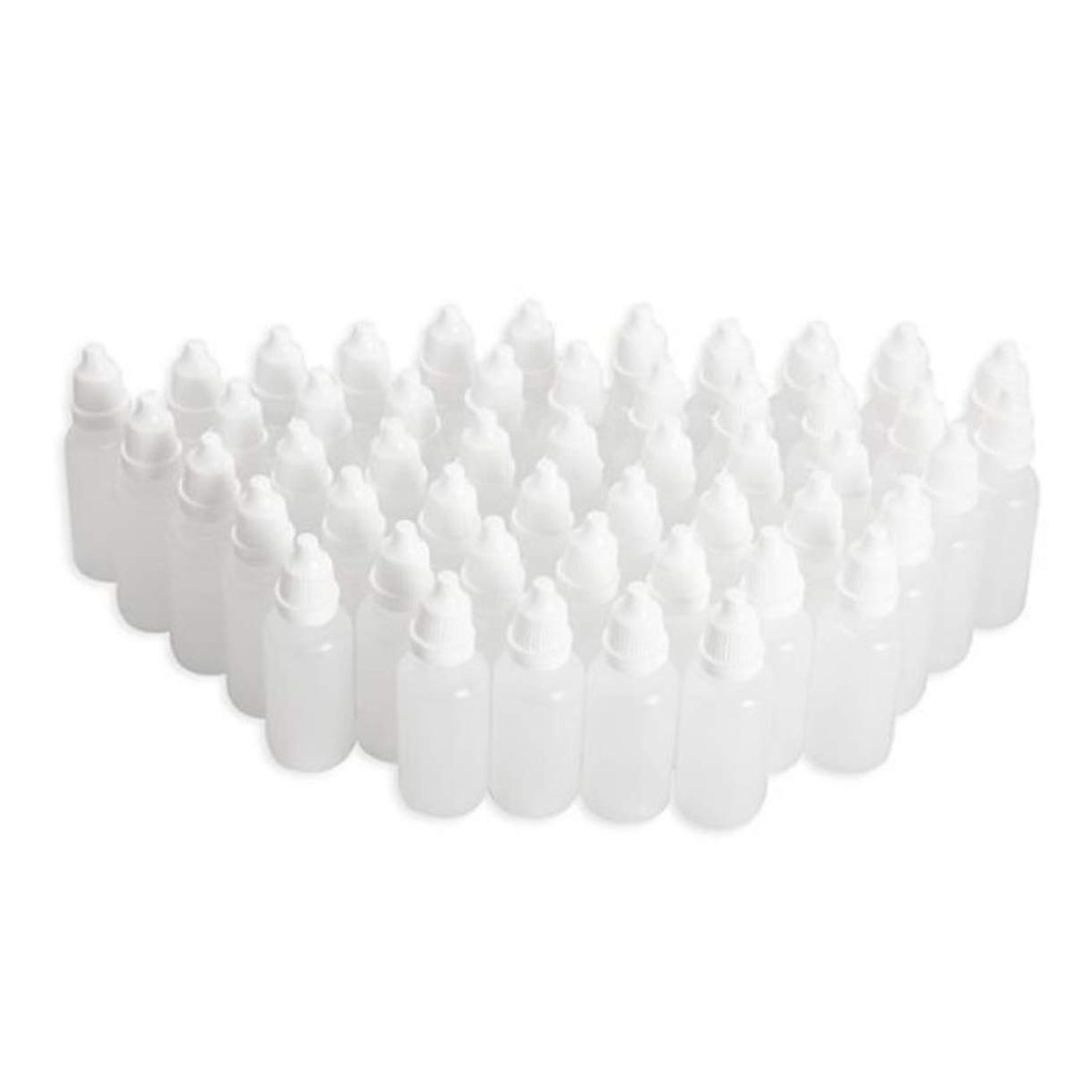 XINGZI 50PCS 15ml/0.5oz Empty Refillable Clear Plastic Dropping Bottles Portable Squeezable Dropper Container with Plugs and Screw Caps for Cosmetic Essential Oil