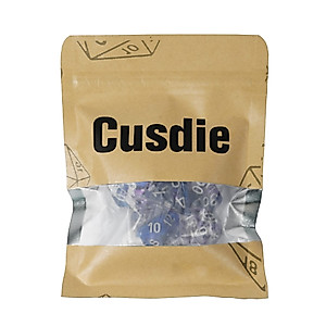 Cusdie 7-Die DND Dice, Polyhedral Dice Set Filled with Eyeball, for Role Playing Game Dungeons and Dragons D&D Dice MTG Pathfinder (Purple Eyeball)