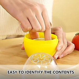 JIANWEI Lemon Keeper Lemon Saver, Lemon Storage Containers Reusable Lemon Holder Organizer, Kitchen Storage Container Safe Transparent Lid(Yellow)