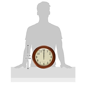 La Crosse Technology 12.5 Inch Cherry Wood Atomic Analog Clock (WT-3122A-INT)