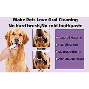 Jerrlin WoWs 3Pack Pet Teeth Cleaning Wipes for Dogs & Cats 150 Counts Reducing Plaque & Tartar, Breath Freshener Dental and Gum Care Finger Pet Wipes