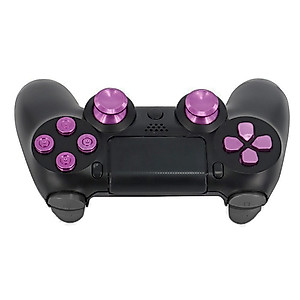 Jadebones Metal Replacement Repair Kits, Thumbsticks Thumb Grip Bullet and D-pad Buttons Compatible with PS4/PS4 Slim/PS4 Pro Controller (Pink)