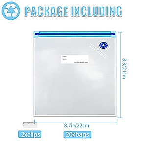 Daarcin Sous Vide Bags 20pcs 8.3x8.7in/21x22cm BPA Free Reusable Vacuum Sealer Bags Keep Food Fresh