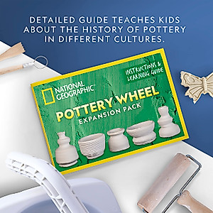 National Geographic Pottery Wheel Refill Kit - Air Dry Clay, Tools & Accessories for Kids