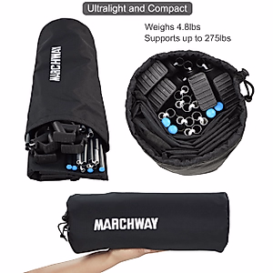 MARCHWAY Ultralight Folding Tent Camping Cot Bed, Portable Compact for Outdoor Travel, Base Camp, Hiking, Mountaineering, Lightweight Backpacking (Black)