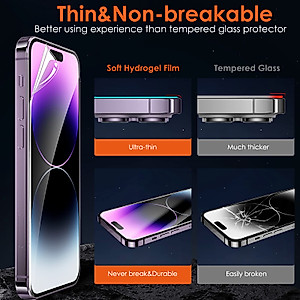 JDHDL [3 Pack] Hydrogel Film Screen Protector for iPhone 14 Pro Max/iPhone 14 Plus (6.7 inch), Soft TPU Transparent Protective Screen Protector Film (Not Tempered Glass)