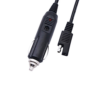 SinLoon Cigarette Lighter SAE Battery Charger Cable, 12V 5A Cigarette Lighter Plug to SAE Quick Release Adapter Extension Charging Cable with Fuse and LED Light(35cm)