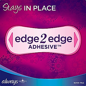 Always Radiant Pantyliners, Regular, Unscented, 48 Count, 2 Pack. (Includes 96 Pantiliners Total.)